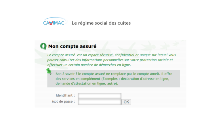 Mon compte Cavimac - Accès à l'espace santé et retraite